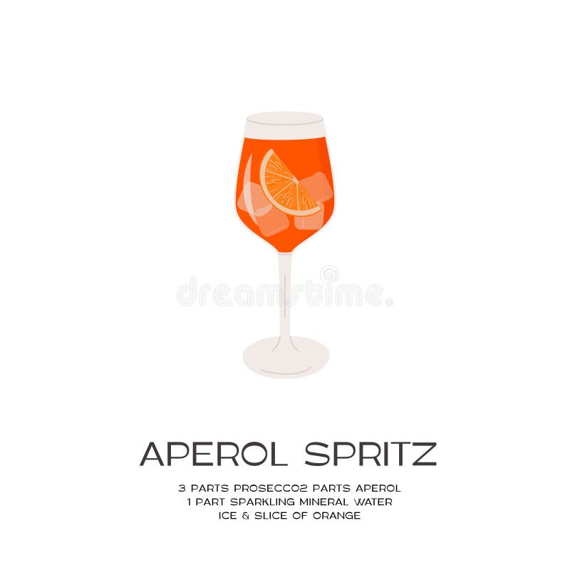 Aperol Spritz Cocktail In Glass With Ice And Slice Of Orange Summer