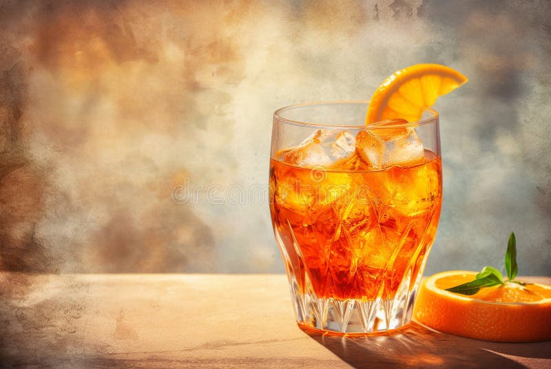 Aperol Spritz Cocktail with Orange on Bright Beautiful Background ...
