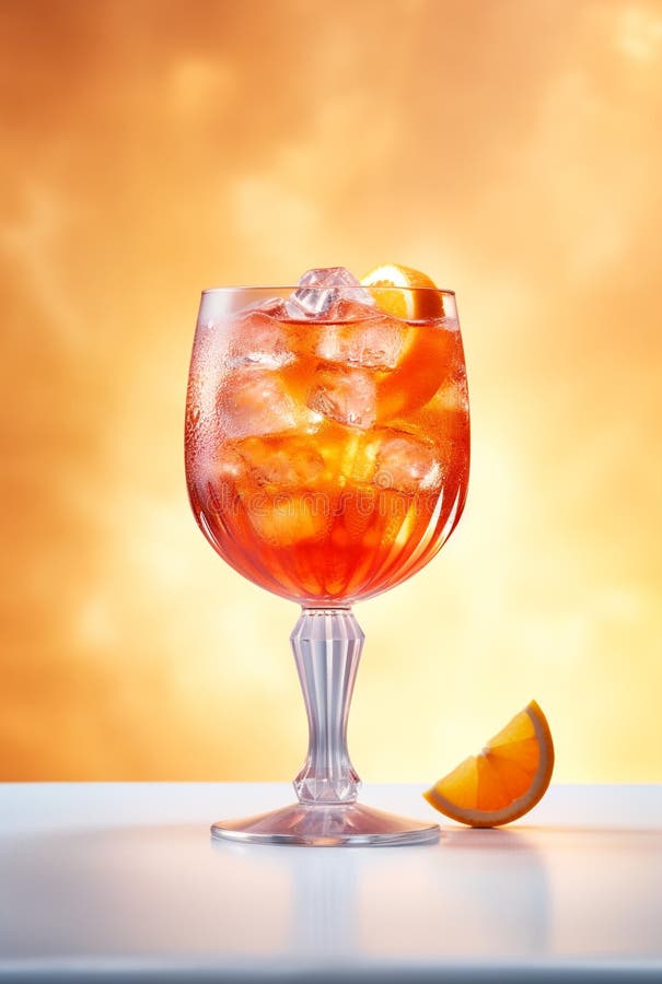 Aperol Spritz Cocktail with Orange on Bright Beautiful Background ...