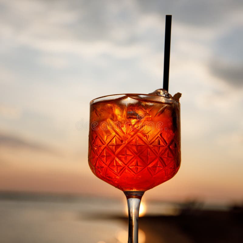 Aperol Spritz Cocktail in a Tulip Glass on a Summer Evening during ...