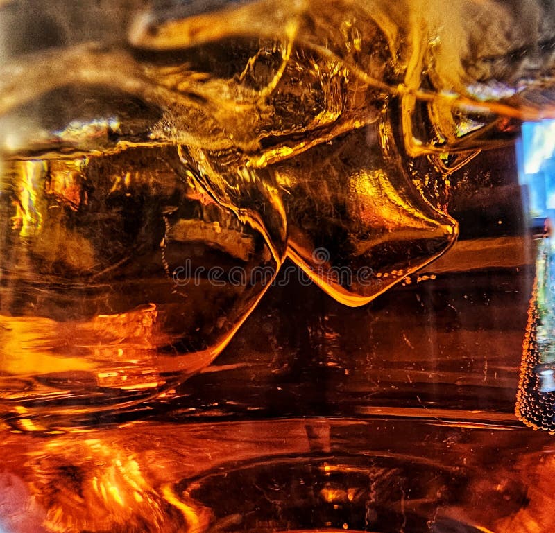 Aperol Spritz and Ice Cubes in a Clearglass Stock Photo - Image of ...