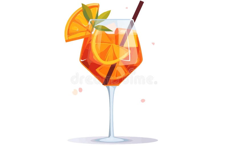 Aperol Spritz Summer Cocktail Isolated Vector Style Stock Vector ...