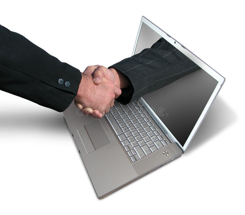 Aperto De Mão Através Do Computador Foto de Stock - Imagem de parceria ...