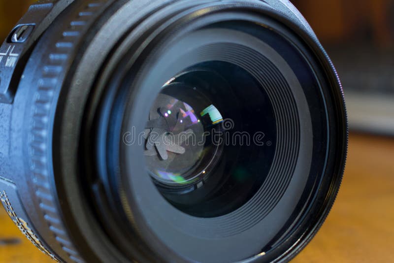 Aperture Blades of Prime Lens. Stock Photo - Image of studio, view ...