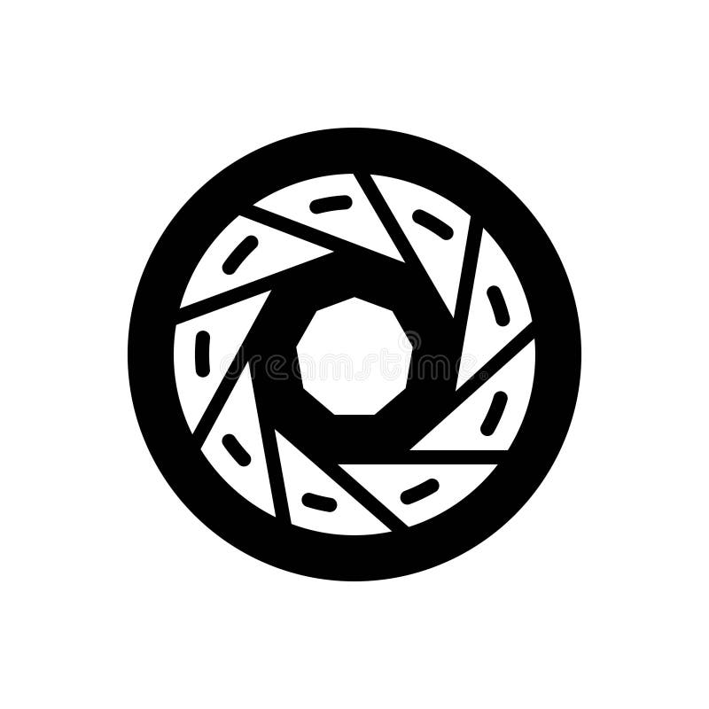 Black Solid Icon for Aperture, Camera and Lens Stock Illustration ...