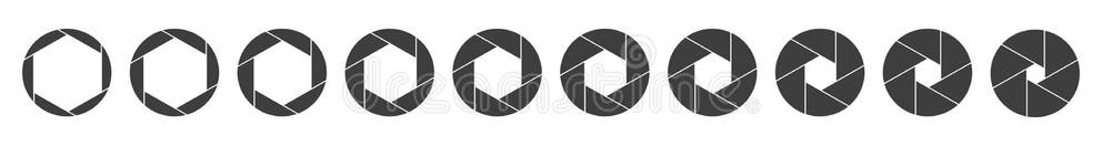 Aperture Icon Set. Aperture Icons on White Background Stock Vector ...