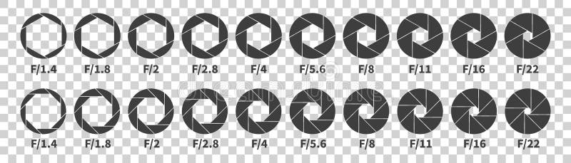 Aperture Icon Set. Aperture Icons on White Background Stock ...