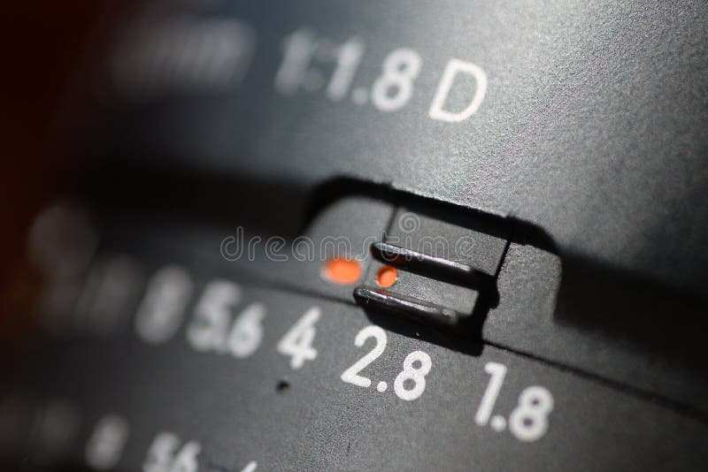 The Aperture Ring Lock on a Camera Lens Stock Photo - Image of focus ...