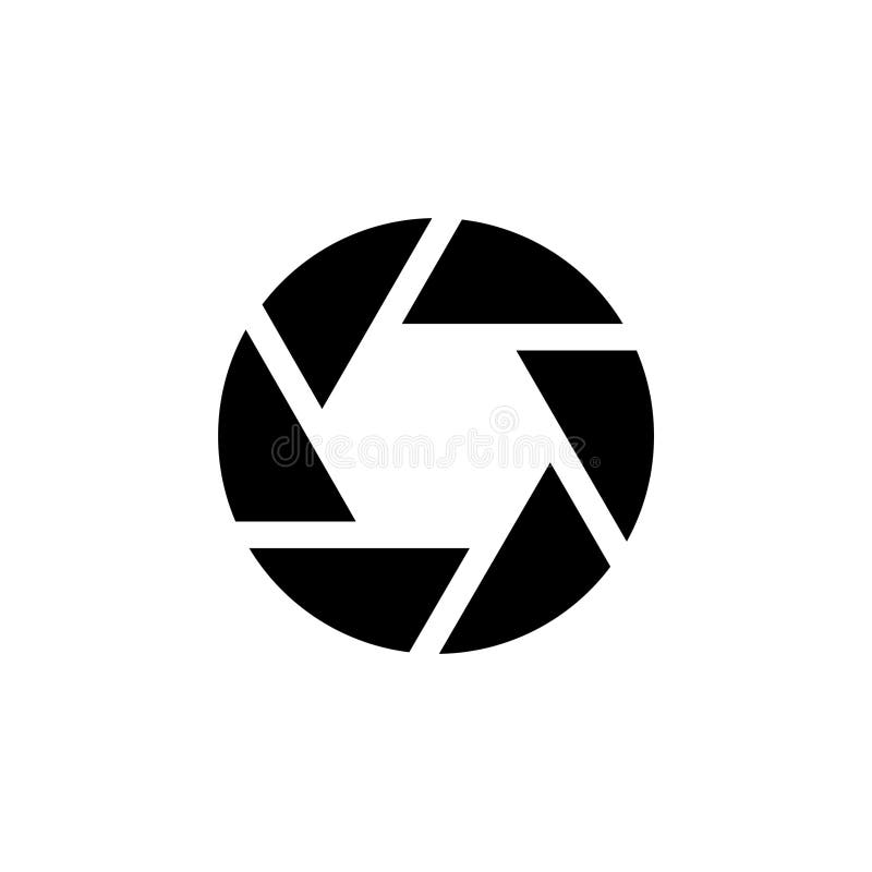 Aperture, Zoom Focus, Camera Shutter Solid Flat Vector Icon Isolated on White Background Stock ...