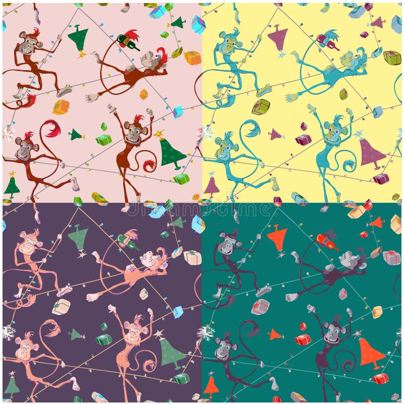 Apes vector pattern stock vector. Illustration of jumping - 64939852