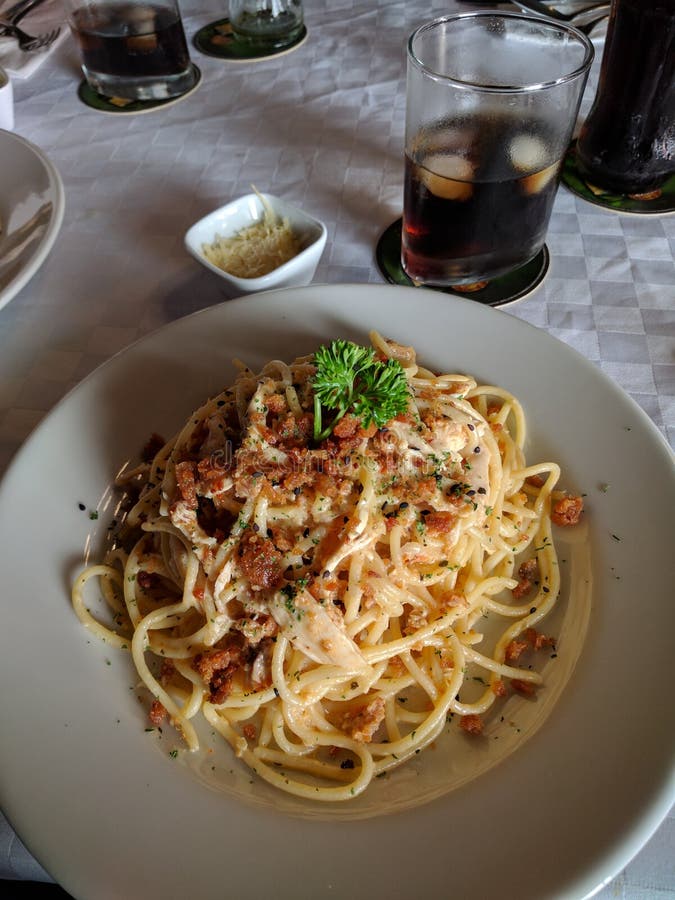 Spaghetti delicious stock image. Image of meal, carbonara - 101253455