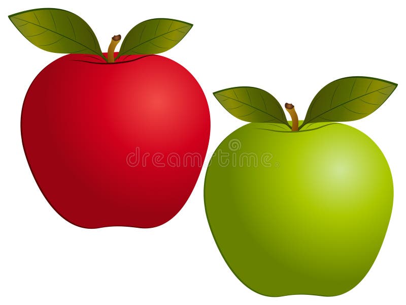 Apfel-Vektor-Illustrations-Satz Vektor Abbildung - Illustration von ...