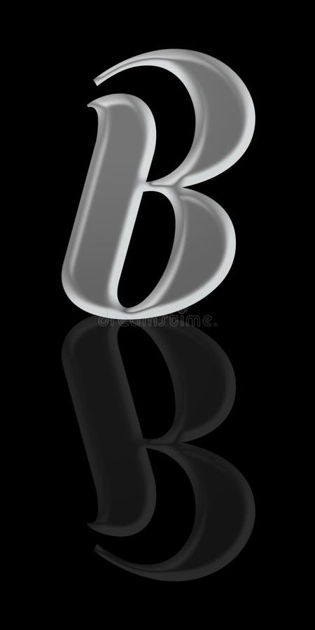 Aphabetical Script Letter - Silver Metal B Stock Illustration ...