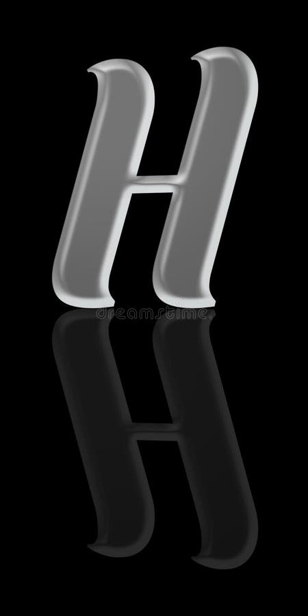 Aphabetical Script Letter - Silver Metal H Stock Illustration ...