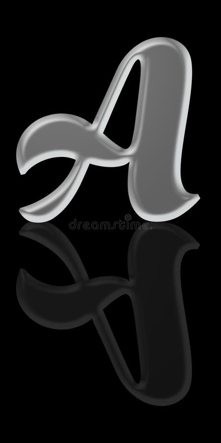 Aphabetical Script Letter - Silver Metal a Stock Illustration ...