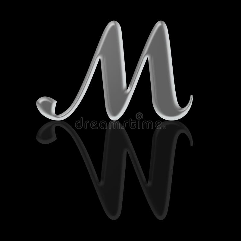 Aphabetical Script Letter - Silver Metal V Stock Illustration ...