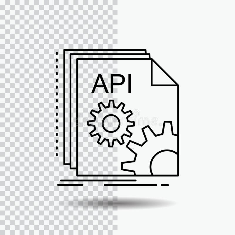Api, App, Coding, Developer, Software Line Icon on Transparent Background. Black Icon Vector ...