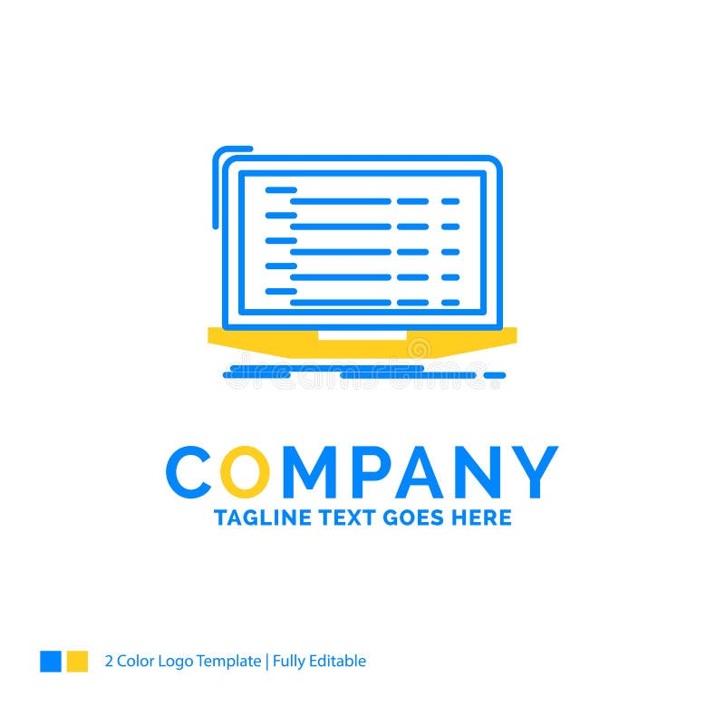 Api, App, Coding, Developer, Laptop Blue Yellow Business Logo Te Stock ...