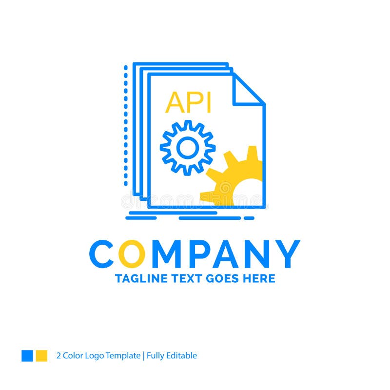 Api, App, Coding, Developer, Software Blue Yellow Business Logo Stock ...