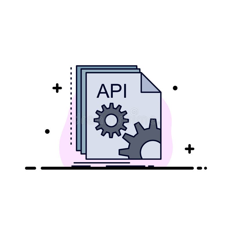 Api App Coding Developer Software Flat Color Icon Vector Stock