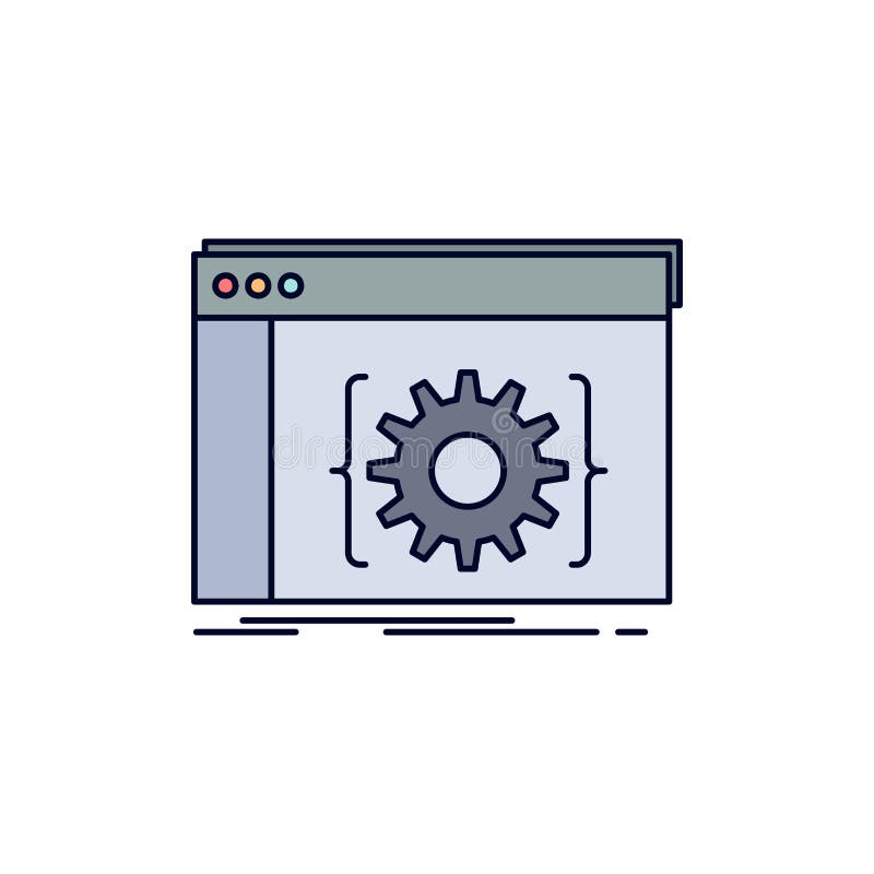 Api, App, Coding, Developer, Software Flat Color Icon Vector Stock Vector - Illustration of plan ...