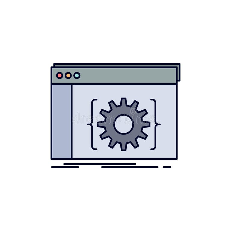 Api, App, Coding, Developer, Software Flat Color Icon Vector Stock Vector - Illustration of plan ...