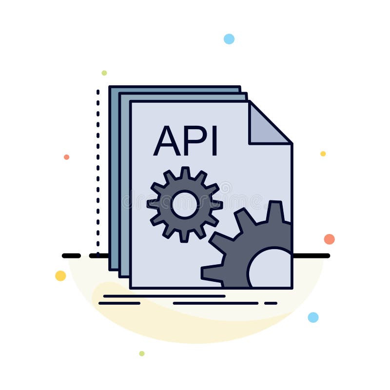 Api App Coding Developer Software Flat Color Icon Vector Stock