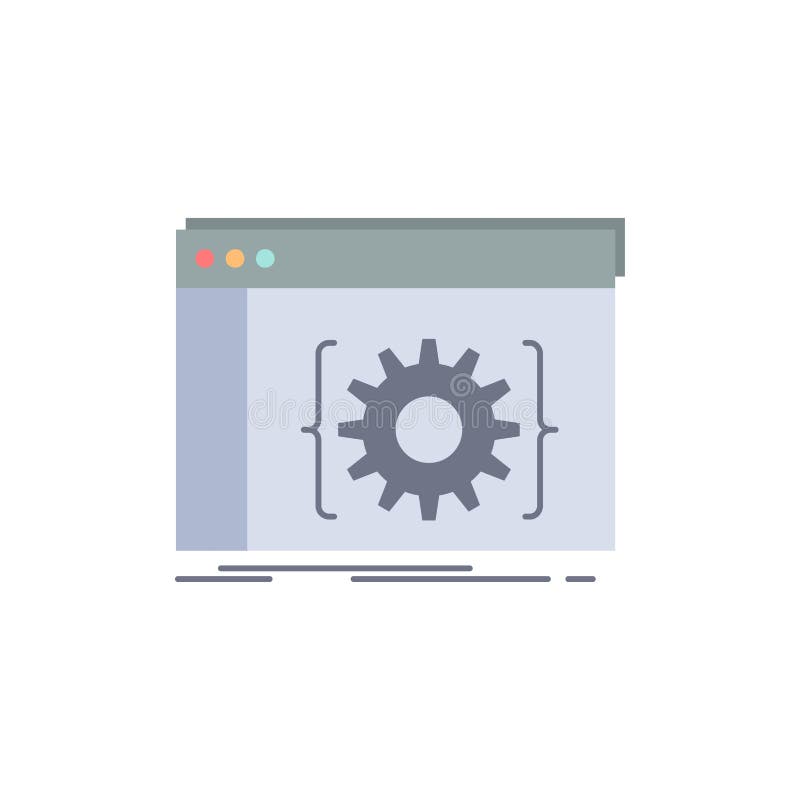 Api App Coding Developer Software Flat Color Icon Vector Stock