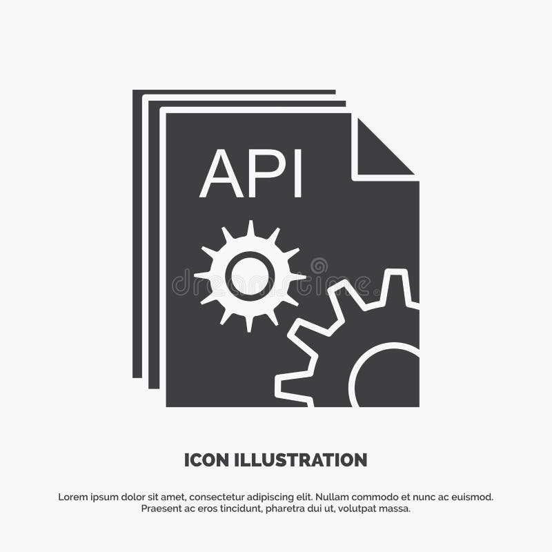 Api App Coding Developer Software Icon Glyph Vector Gray Symbol For Ui And Ux Website Or
