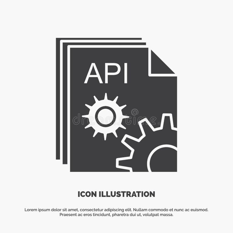 Api App Coding Developer Software Icon Glyph Vector Gray Symbol