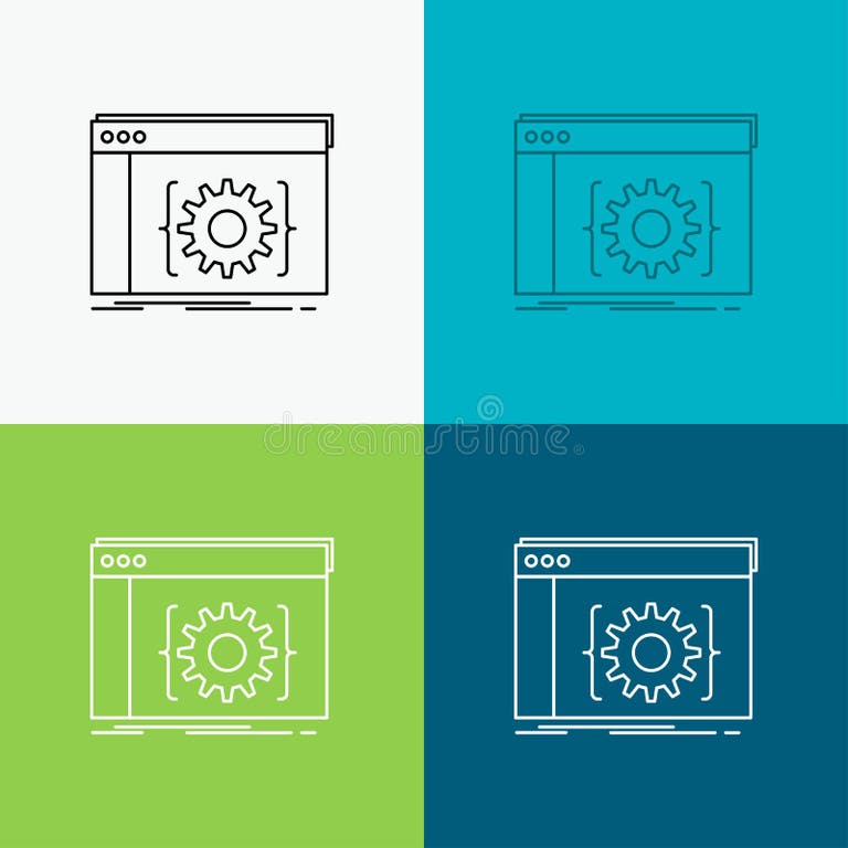 Api, App, Coding, Developer, Software Icon Over Various Background ...