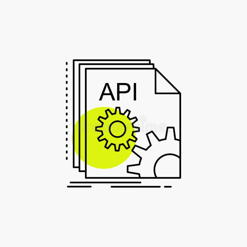 Api, App, Coding, Developer, Software Line Icon Stock Vector ...