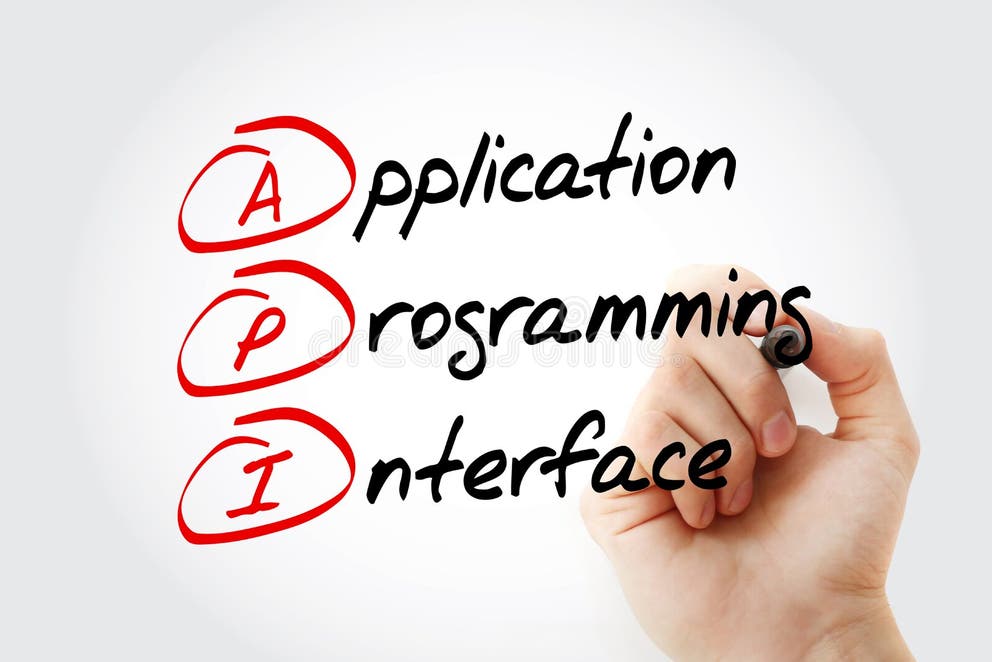 API - Application Programming Interface Acronym with Marker, Technology Concept Background Stock ...