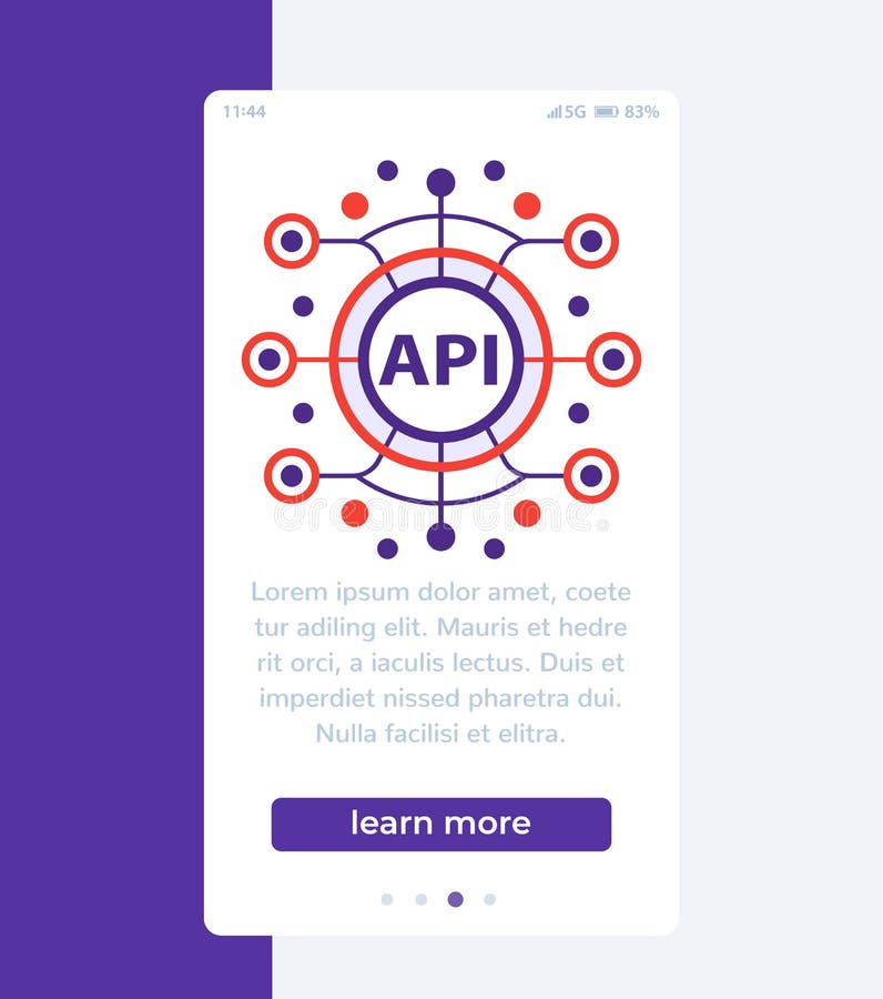 API, Application Programming Interface Banner Stock Illustration - Illustration of connect ...