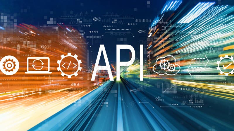 Api Application Programming Interface Concept With High Speed Motion