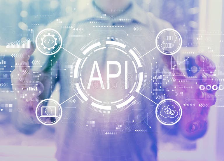 API - Application Programming Interface Concept API Concept with Young Man Stock Photo - Image ...