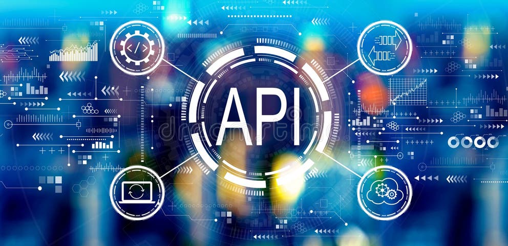 API - Application Programming Interface Concept with Big City Lights Stock Photo - Image of ...