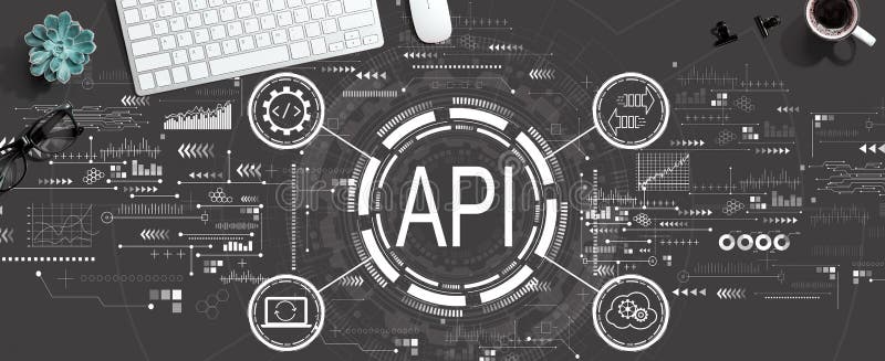 API - Application Programming Interface Concept with a Computer ...