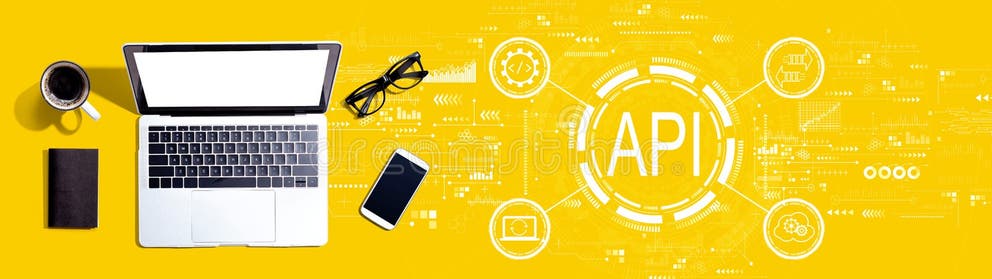 API - Application Programming Interface Concept with a Laptop Computer Stock Photo - Image of ...