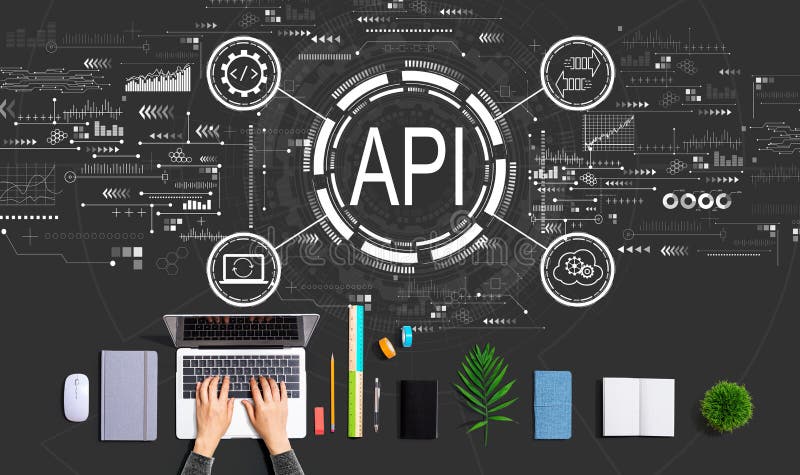 API - Application Programming Interface Concept with Person Using a ...