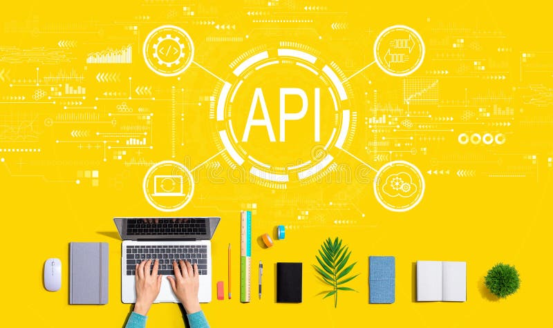 API - Application Programming Interface Concept with Person Using a ...