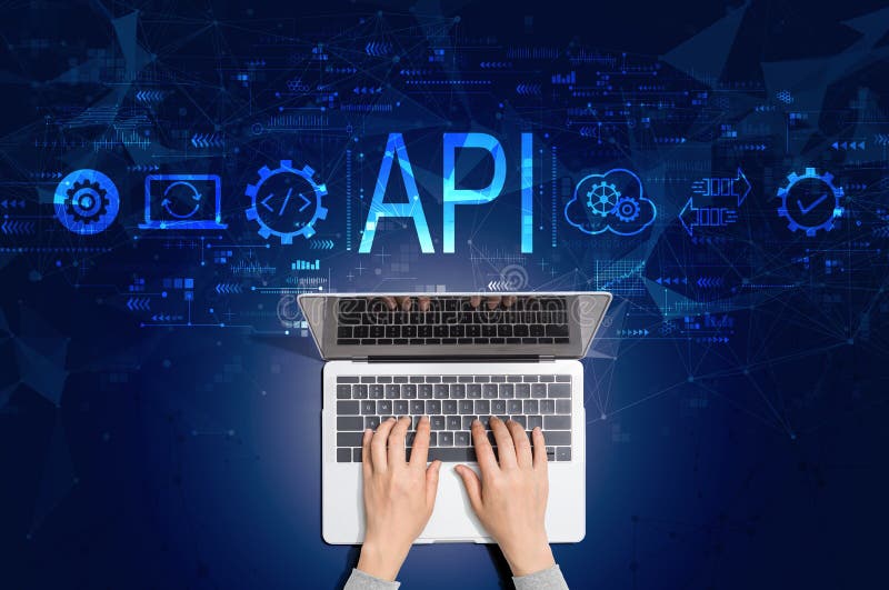 API - Application Programming Interface Concept with Person Using ... API - Application Programming Interface Concept with Person Using ...
