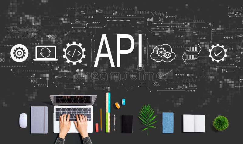 API - Application Programming Interface Concept with Person Using a ...