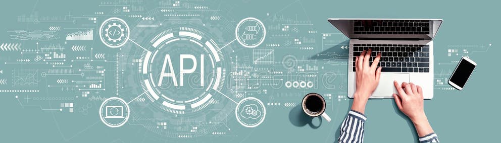 API - Application Programming Interface Concept with Person Using ...