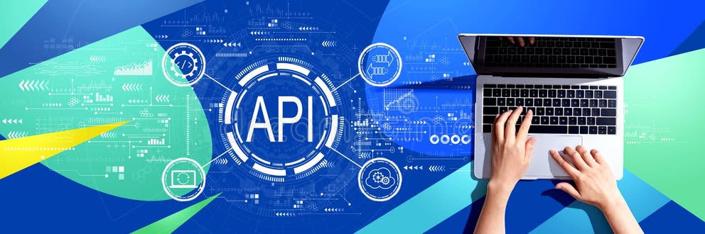 API - Application Programming Interface Concept with Person Using a ...