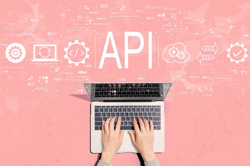 API - Application Programming Interface Concept with Person Using Laptop Stock Photo - Image of ...