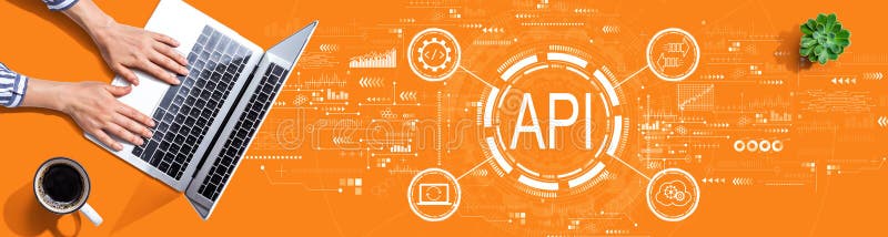 API - Application Programming Interface Concept with Person Working ...
