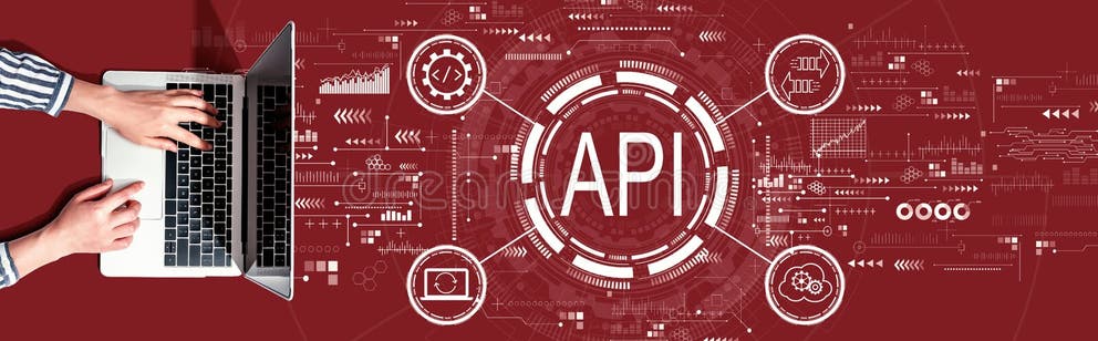 API - Application Programming Interface Concept with Person Using a ...