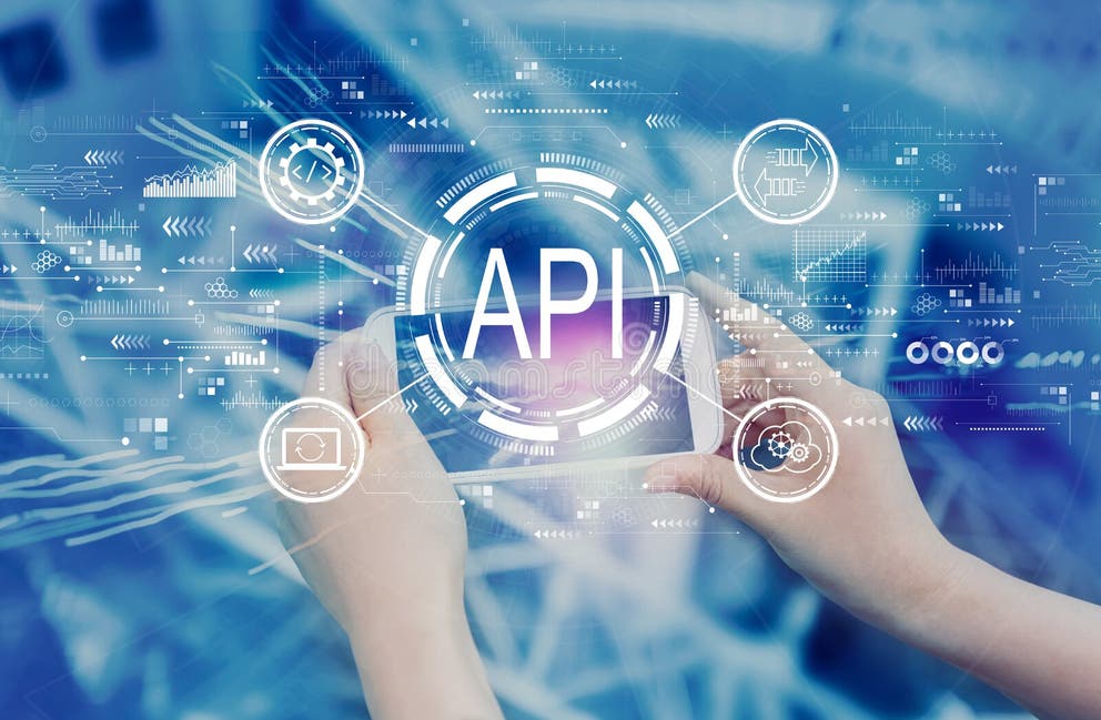 API - Application Programming Interface Concept API Concept with Person ...