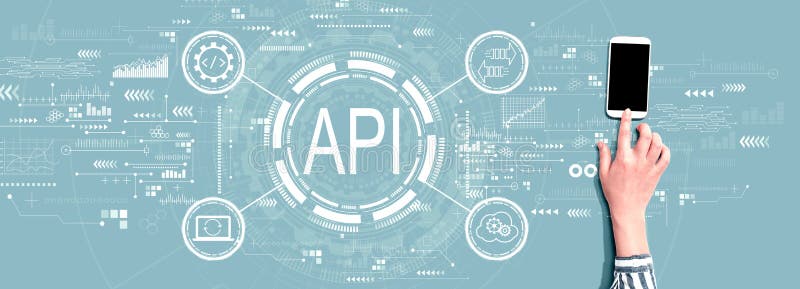 API - Application Programming Interface Concept with Person Using ...